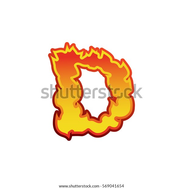 Letter D Fire Flames Font Lettering Stock Vector (Royalty Free ...