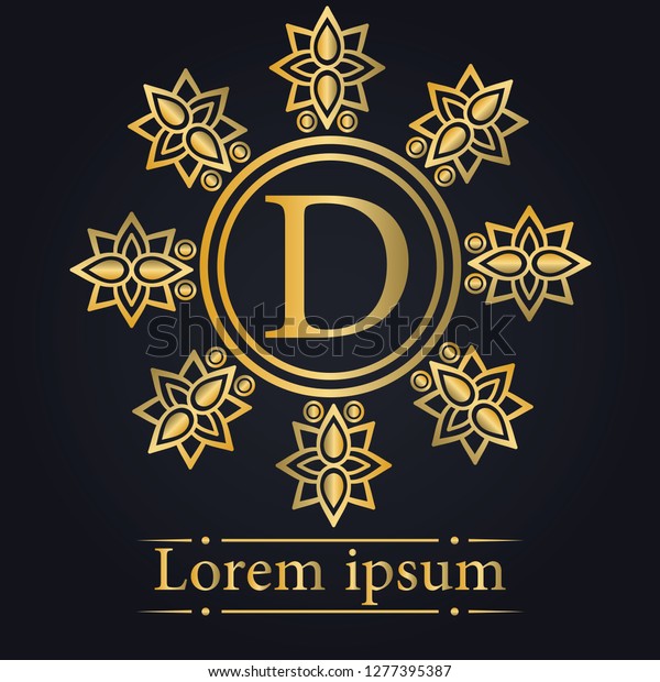 Letter D Golden Monogram Stock Vector (Royalty Free) 1277395387 ...
