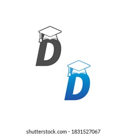 Letter D Graduation Cap Concept Design Stock Vector (Royalty Free ...