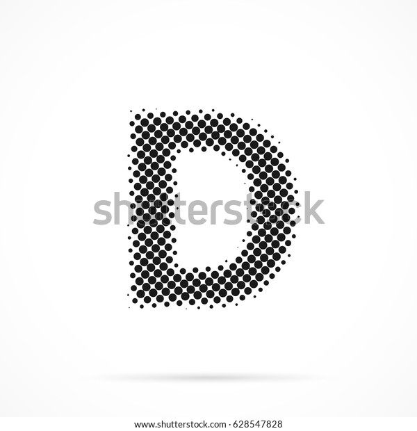 Letter D Halftone Dotted Illustration Isolated Stock Vector (Royalty ...