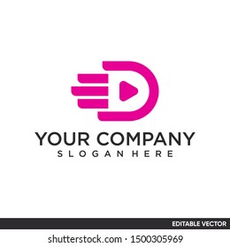 Letter D Hand Play Button Logo Stock Vector (Royalty Free) 1500305969