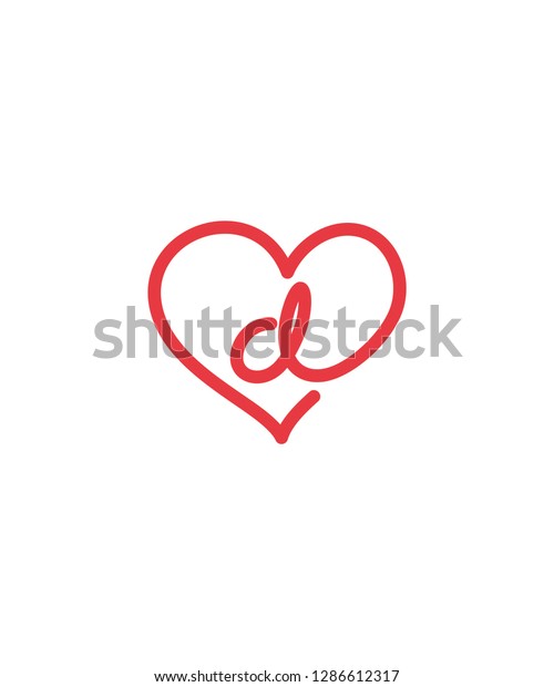 Letter D Heart Logo Icon 002 Stock Vector (Royalty Free) 1286612317 ...