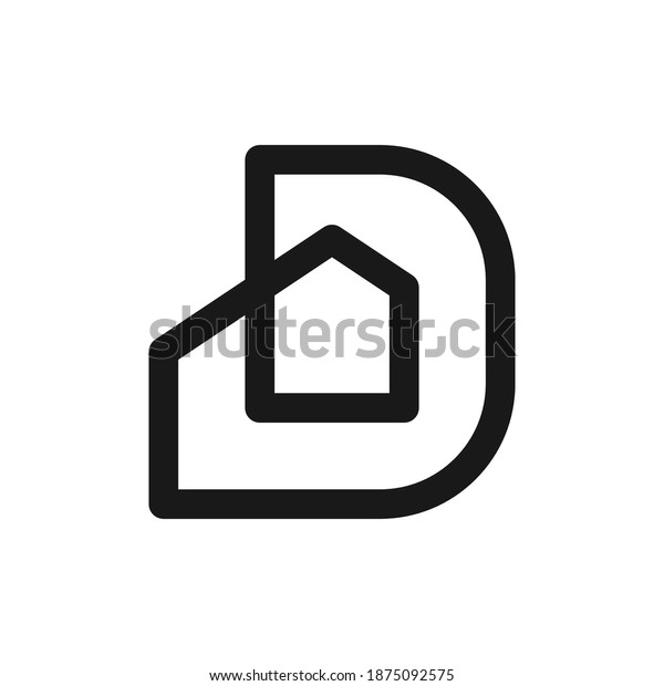 Letter D House Logo Template Stock Vector (Royalty Free) 1875092575 ...