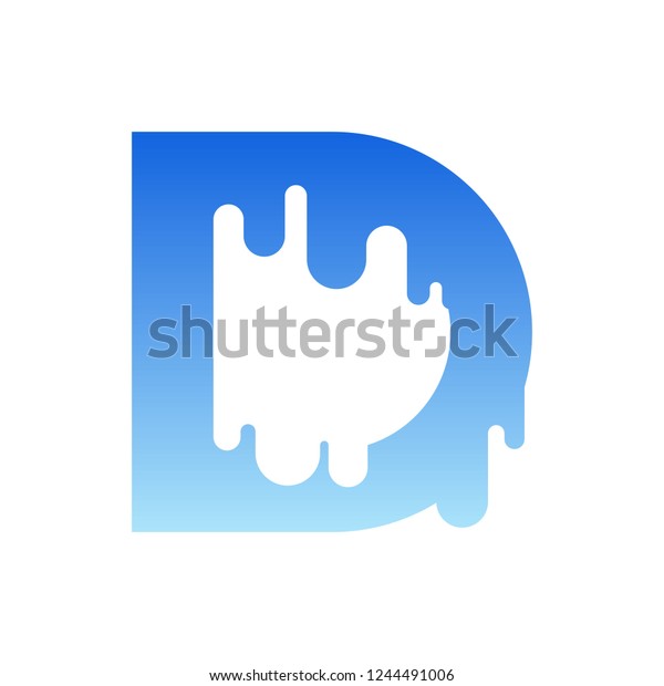 Letter D Ice Melting Logo Design Stock Vector (Royalty Free) 1244491006 ...