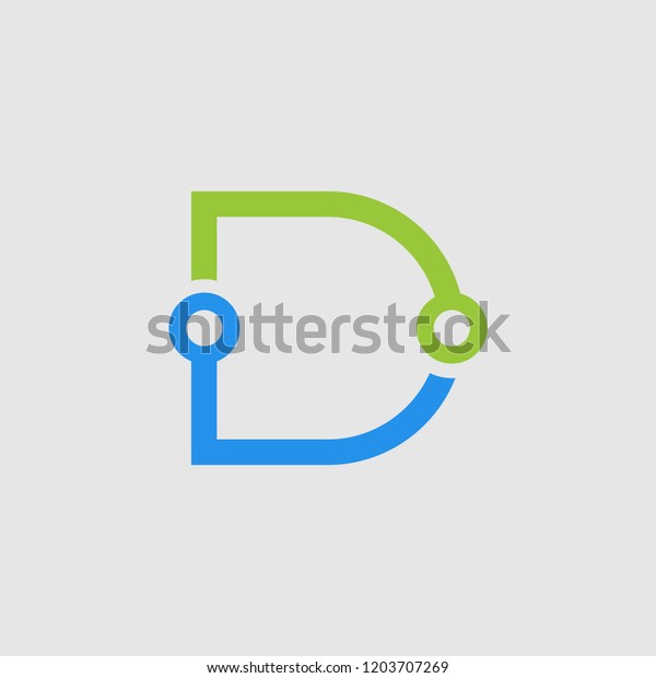 Letter D Icon Logo Technology Company Stock Vector (Royalty Free ...