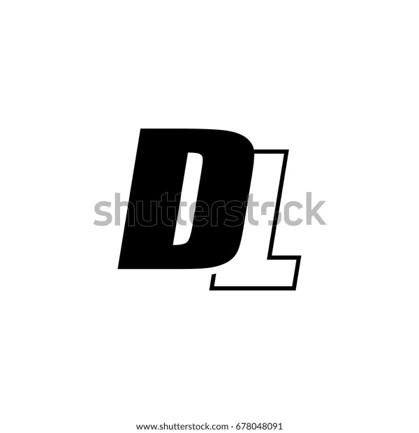 Letter D L Logo Overlapping Black Stock Vector (Royalty Free) 678048091