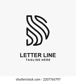 Letter D Line Logo Design Stock Vector (Royalty Free) 2207765797 ...