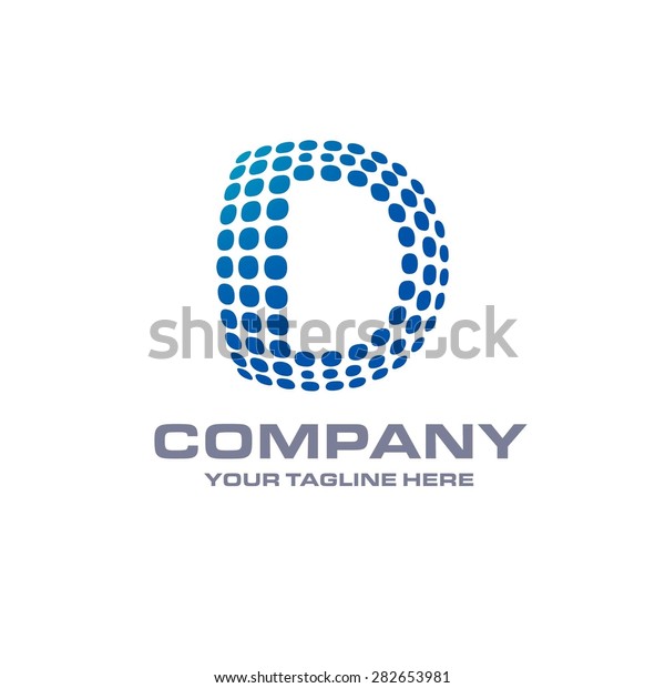 Letter D Logo Blue Bold Sphare Stock Vector (Royalty Free) 282653981 ...