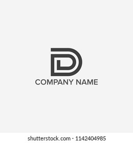 Rounded Square D Logo Letter Design Stock Vector (Royalty Free ...
