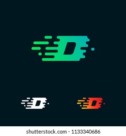 Letter D Modern Speed Shapes Logo Stock Vector (Royalty Free) 1133340686
