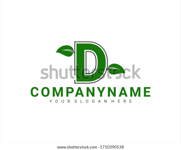 Letter D Nature Vector Logo Design Stock Vector (Royalty Free ...