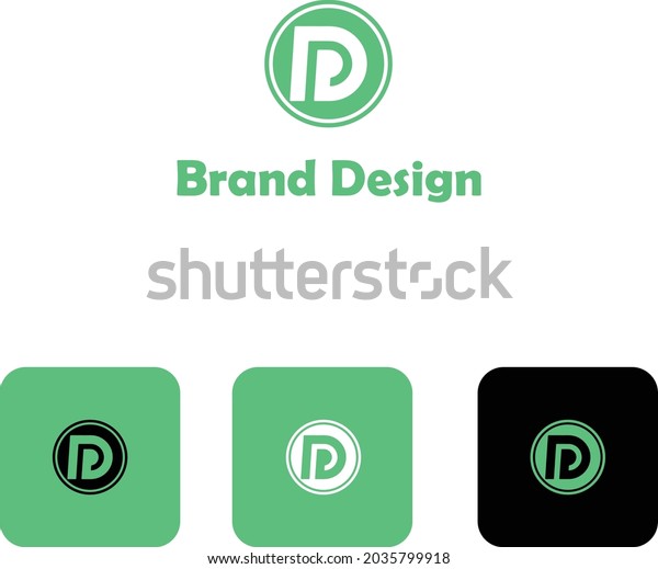 Letter D P Logo Design Abstract Stock Vector (Royalty Free) 2035799918 ...