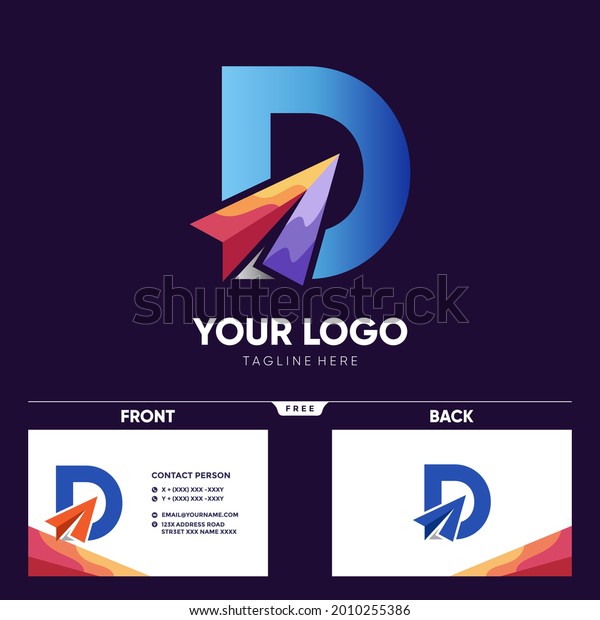 Letter D Paper Plane Logo Design Stock Vector (Royalty Free) 2010255386 ...