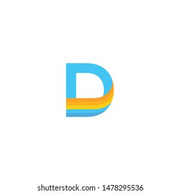 Letter D Rainbow Element D Letter Stock Vector (Royalty Free ...