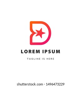 Letter D Star Logo Icon Template Stock Vector (Royalty Free) 1496473229 ...
