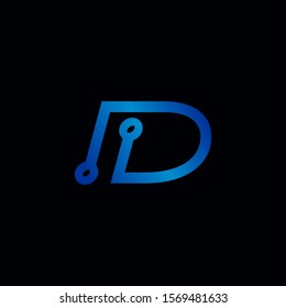 Letter D Tech Logo Design Stock Vector (Royalty Free) 1569481633 ...
