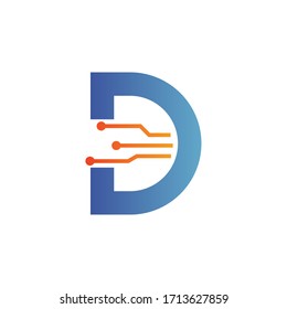 Letter D Technology Logo Design Stock Vector (Royalty Free) 1713627859 ...