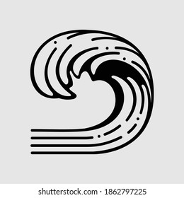 Letter D Wave Logo Design Stock Vector (Royalty Free) 1862797225 ...