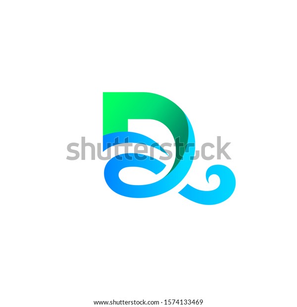 Letter D Wave Logo Design Stock Vector (Royalty Free) 1574133469 ...
