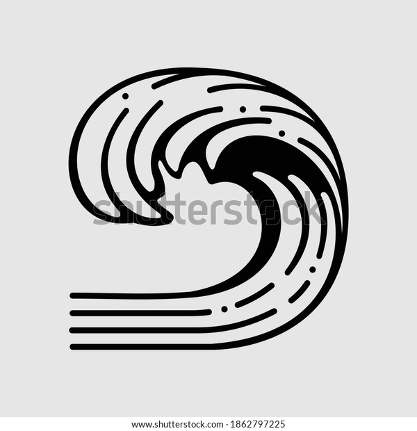 Letter D Wave Logo Design: เวกเตอร์สต็อก (ปลอดค่าลิขสิทธิ์) 1862797225 ...