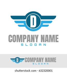 Letter D Wings Logo Design Template Stock Vector (Royalty Free ...