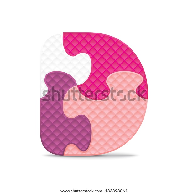 Letter D Written Alphabet Puzzle Vector Stock Vector (Royalty Free ...