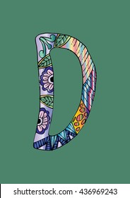 Letter D Zentangle Style Stock Vector (Royalty Free) 436969243 ...
