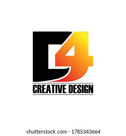 Letter D4 Simple Logo Design Vector Stock Vector (Royalty Free ...