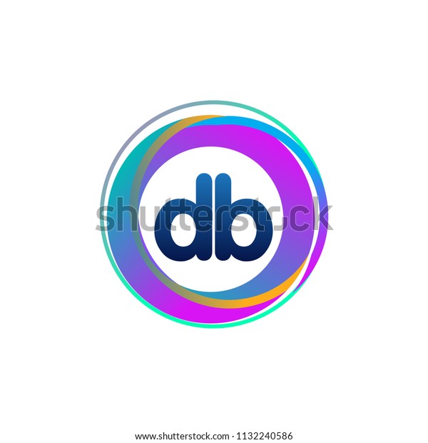 Letter Db Logo Colorful Circle Letter Stock Vector (Royalty Free ...