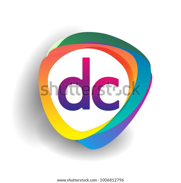 Letter Dc Logo Colorful Splash Background Stock Vector (Royalty Free ...