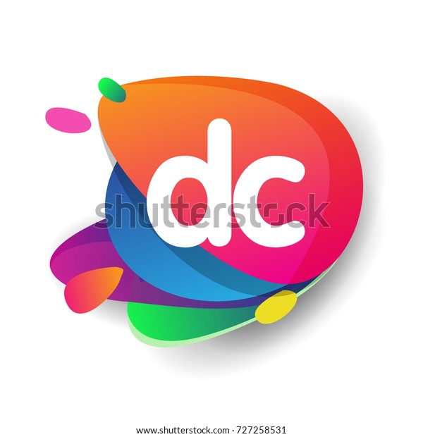 Letter Dc Logo Colorful Splash Background Stock Vector (Royalty Free ...