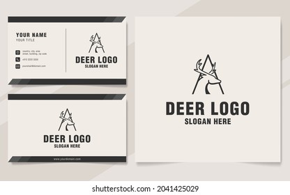 Letter Deer Logo Template On Monogram Stock Vector (Royalty Free ...