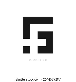 Letter Design Sgf Negative Space Branding Stock Vector (Royalty Free ...