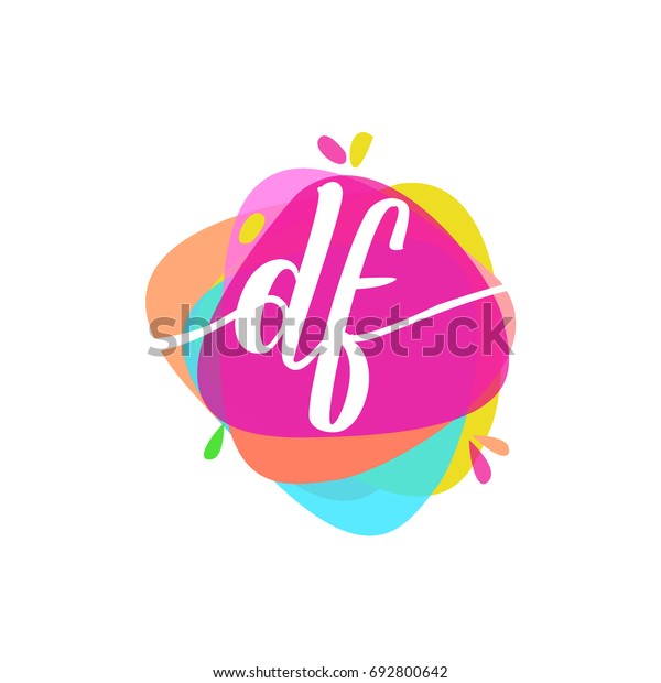 Letter Df Logo Colorful Splash Background Stock Vector (Royalty Free ...