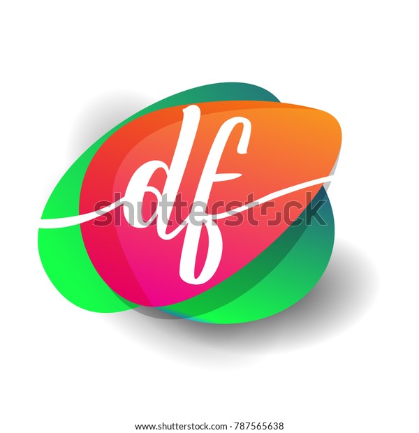 Letter Df Logo Colorful Splash Background Stock Vector (Royalty Free ...