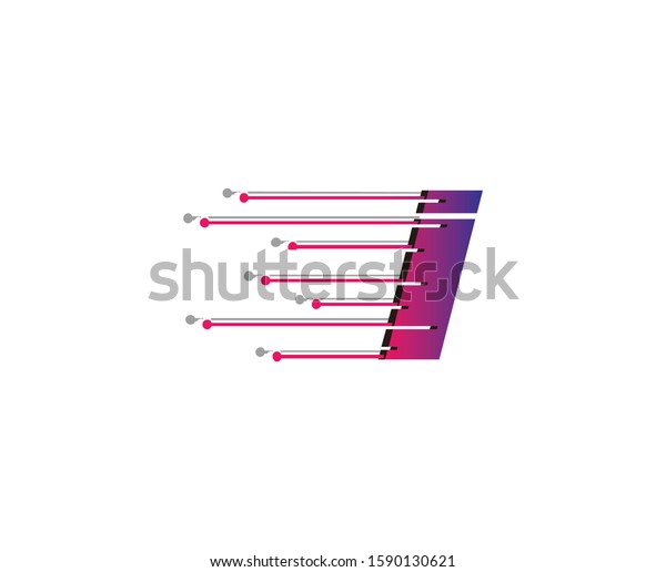 Letter Digital Data Logo Icon Fast: vector de stock (libre de regalías ...