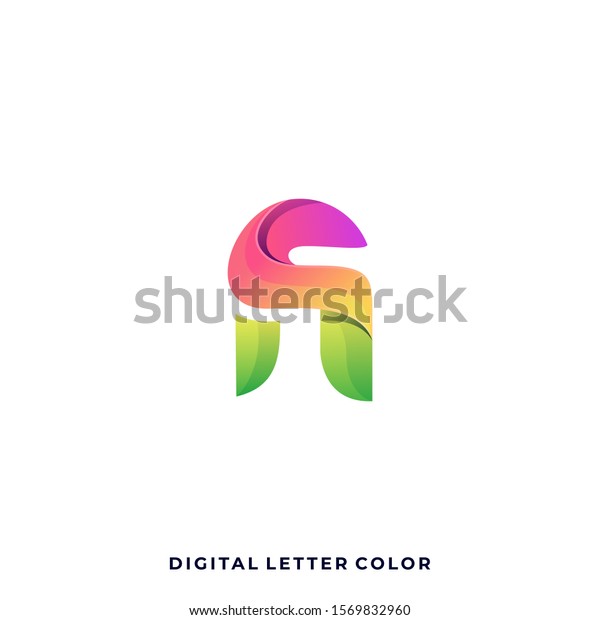 Letter Digital Media Icon Application Illustration Stock Vector ...