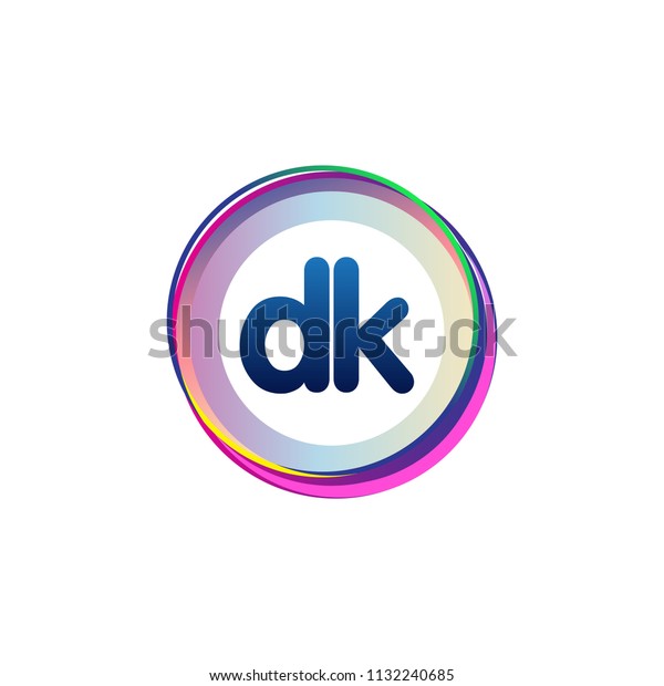 Letter Dk Logo Colorful Circle Letter Stock Vector (Royalty Free ...
