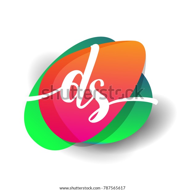 Letter Ds Logo Colorful Splash Background Stock Vector (Royalty Free ...