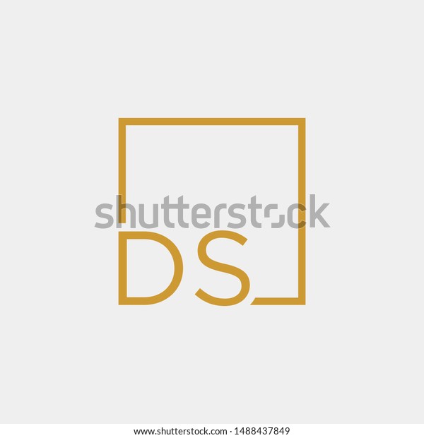 Letter Ds Logo Design Square Frame Stock Vector (Royalty Free ...