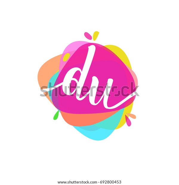 Letter Du Logo Colorful Splash Background Stock Vector (Royalty Free ...