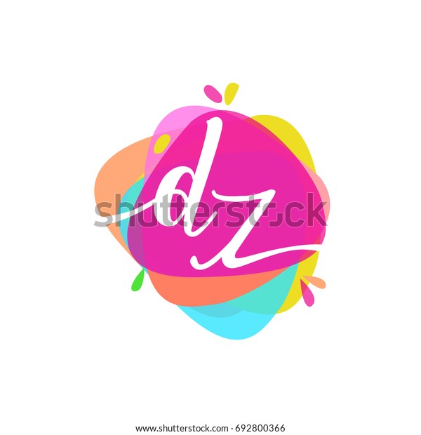 Letter Dz Logo Colorful Splash Background Stock Vector (Royalty Free ...