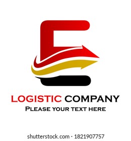 Letter E Arrow Suitable Transporation Logistic Stock Vector (Royalty ...