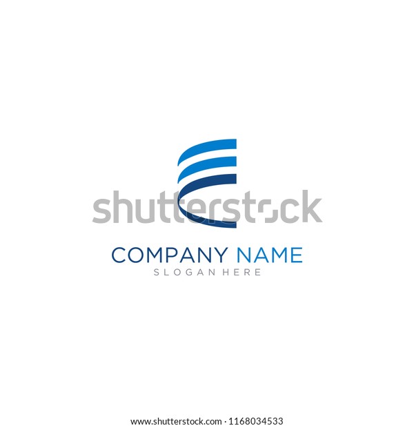 Letter E Capital Logo Design Stock Vector (Royalty Free) 1168034533 ...