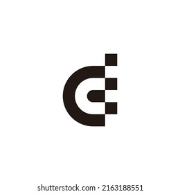 Letter E D Outline Geometric Symbol Stock Vector (Royalty Free ...