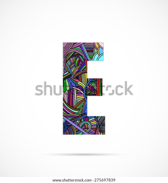 Letter E Doodle Alphabet Stock Vector (Royalty Free) 275697839