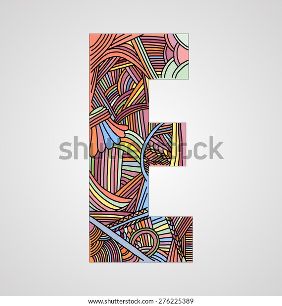 Letter E Doodle Alphabet Stock Vector (Royalty Free) 276225389 ...
