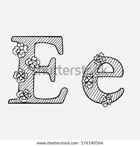 Letter E Doodle Flourish Graphic Ornate Stock Vector (Royalty Free ...