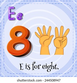 Illustration Flashcard Number Eight: เวกเตอร์สต็อก (ปลอดค่าลิขสิทธิ์ ...