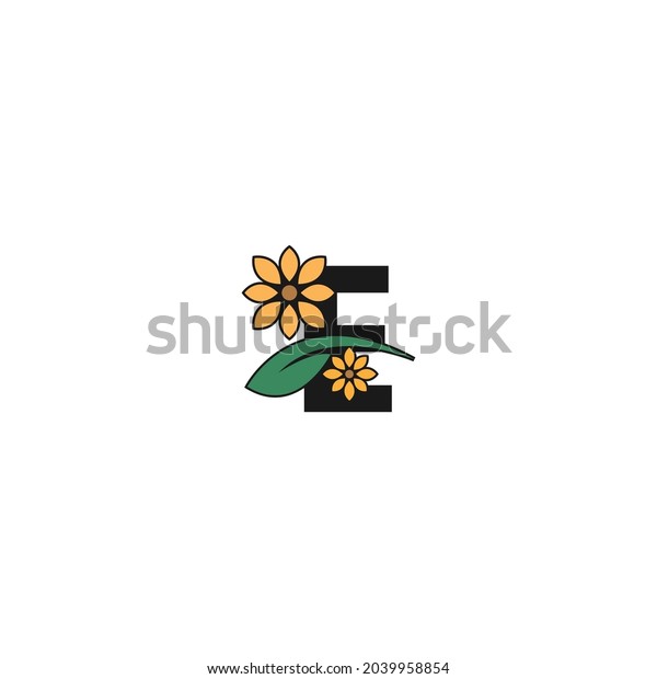 Letter E Flower Icon Logo Design Stock Vector (Royalty Free) 2039958854 ...
